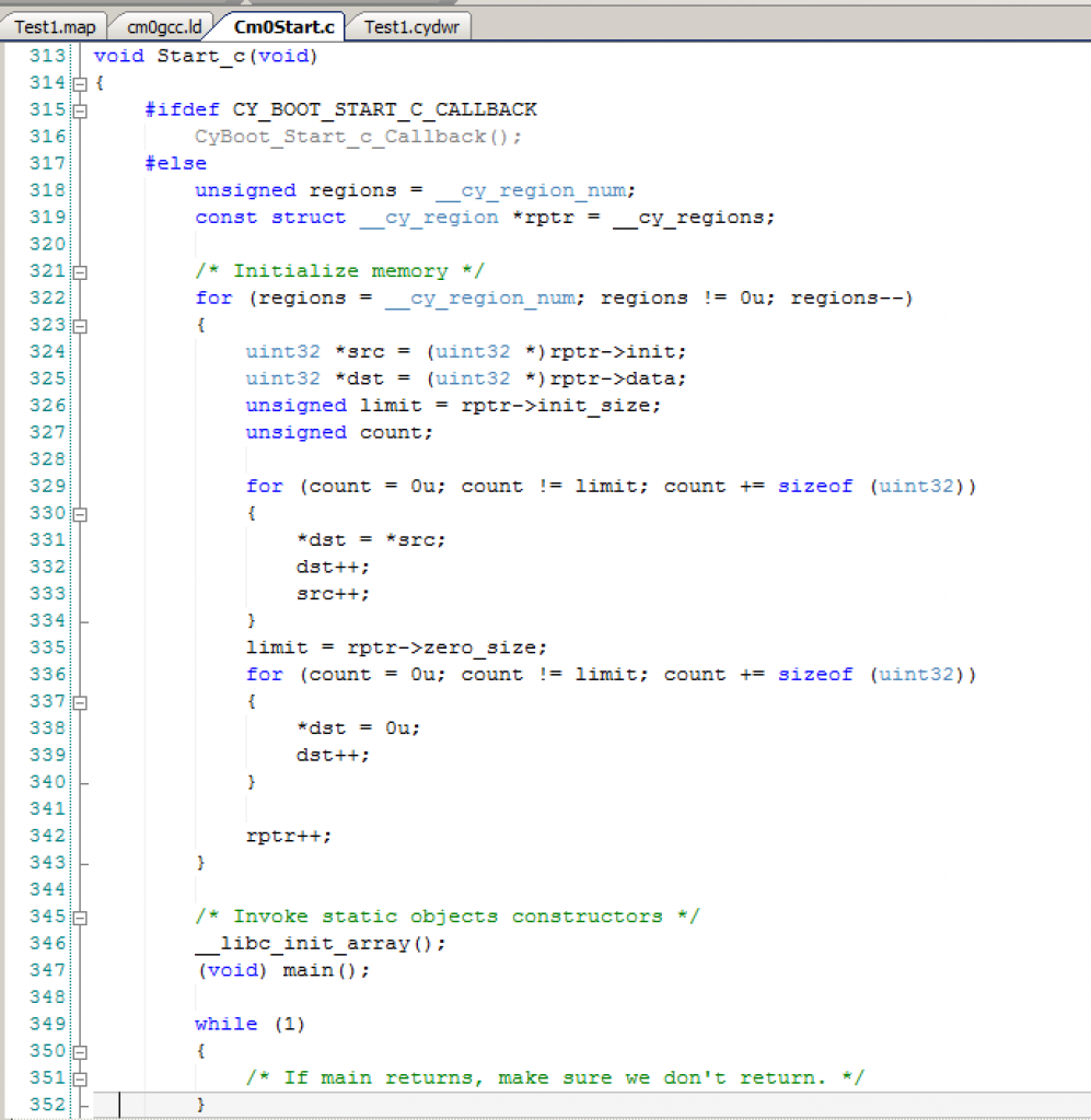 PSoC4 Boot Sequence (Part 3) – Preinitializing Variables before main() – IoT Expert
