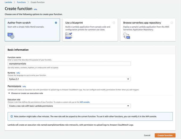 The Creek 2.0: AWS Lambda Function – IoT Expert