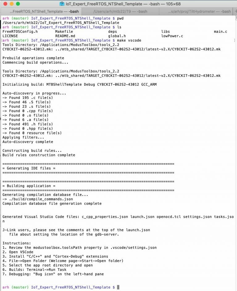 ModusToolbox 2.2 Template Project – FreeRTOS + NTShell – IoT Expert